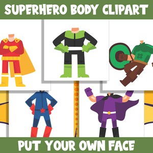 Superhero Body Clipart for Kids (prek to 6th Grade), 20 Pages, PDF File ...