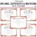 Printable 7th Grade Diplomas, Editable Certificates for 1st-8th Grades ...