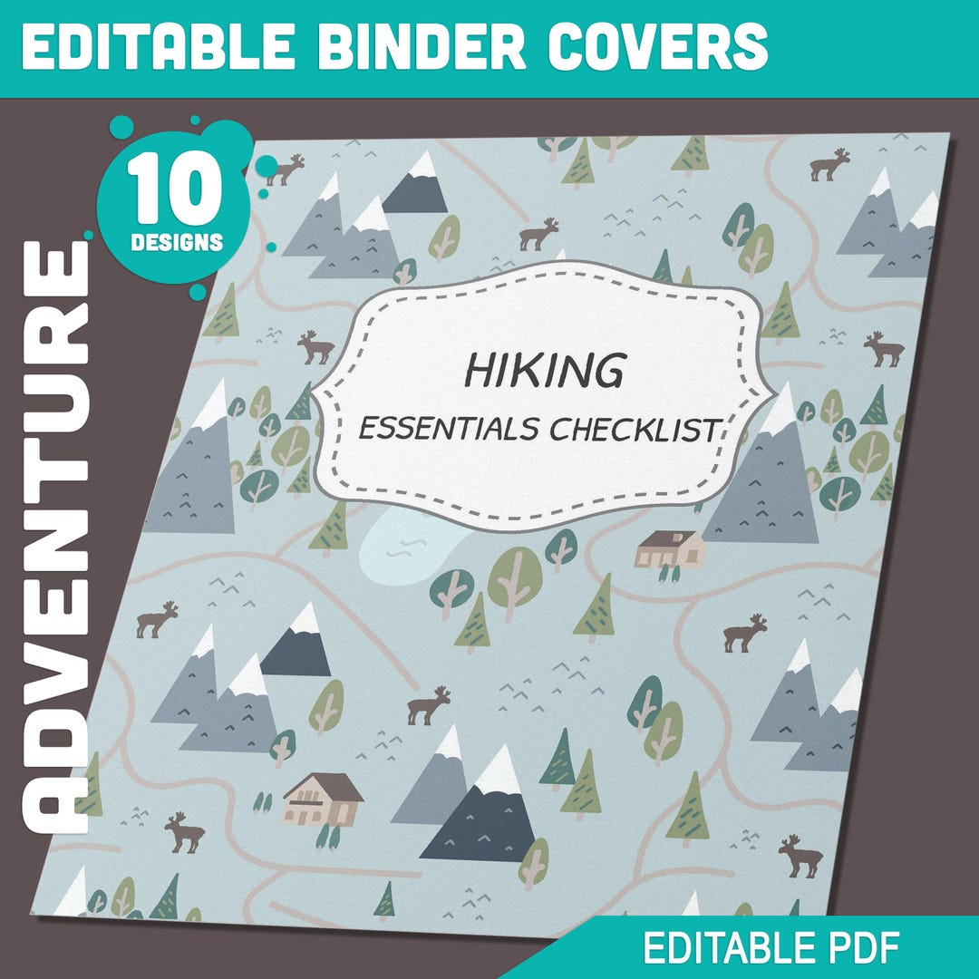 Adventure Binder Cover, 10 Printable & Editable Binder Covers + Spines ...