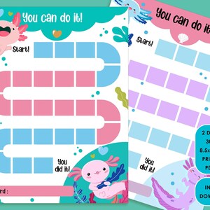 Adorable Printable Axolotl Reward Chart for Kids, Ajolote Behavior and ...