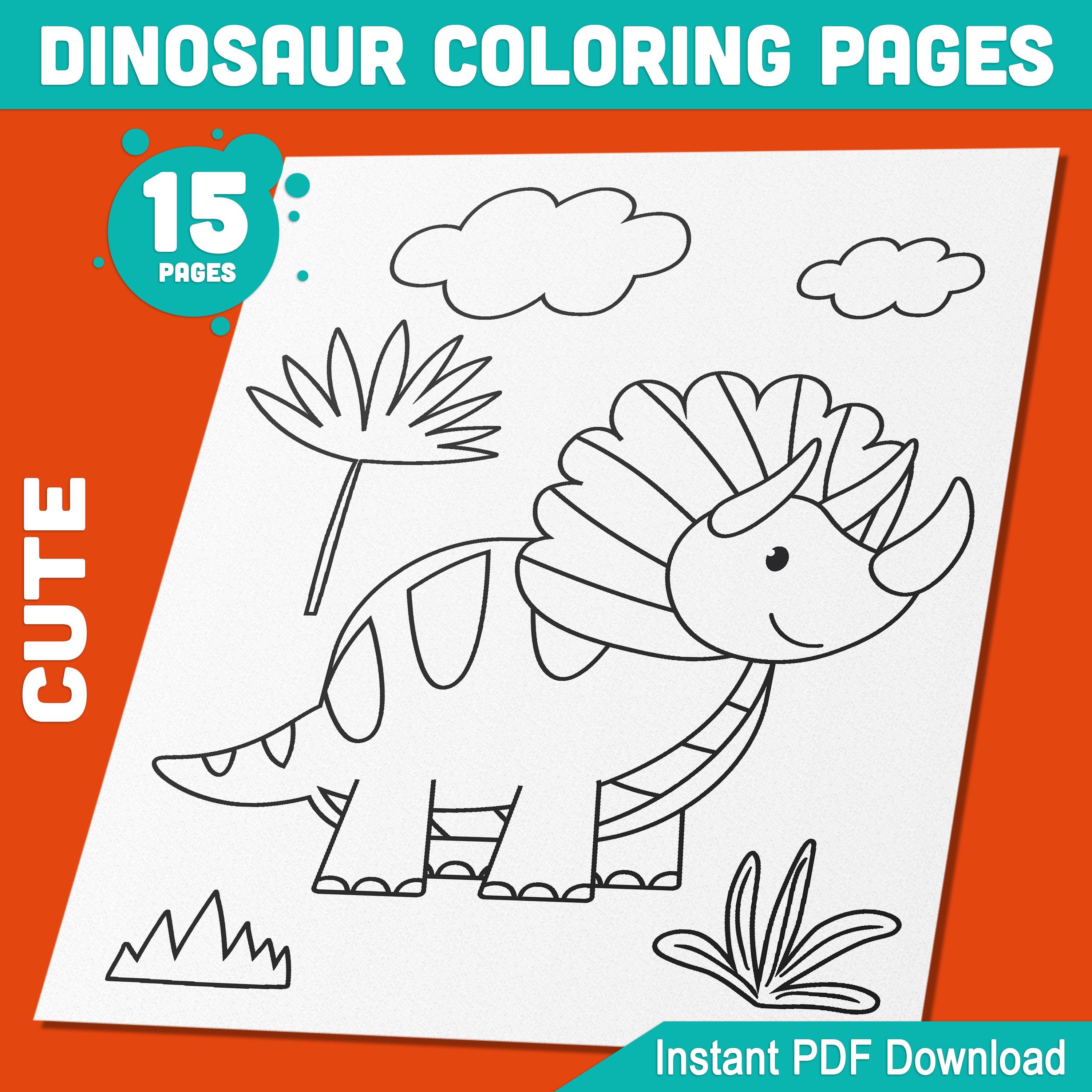 Dinosaur Coloring Pages: 15 Cute Dinosaur Designs for Preschool and ...