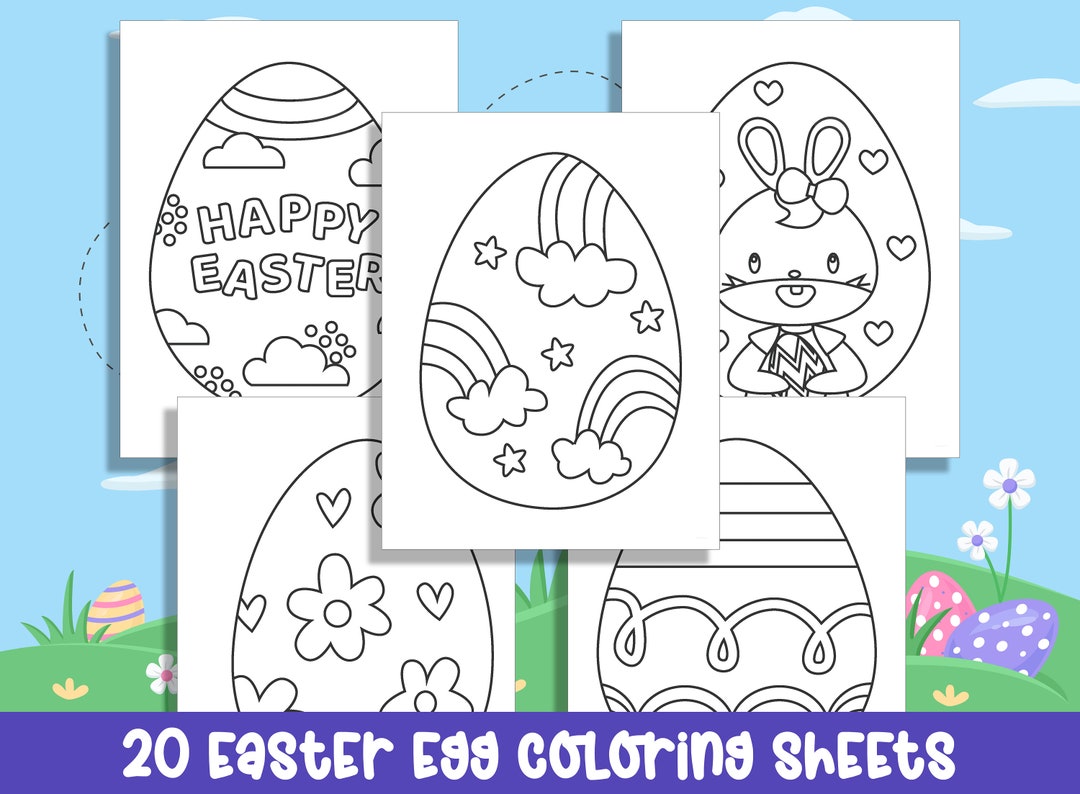 Easter Egg Coloring Bonanza: 20 Sheets for Preschool & Kindergarten ...