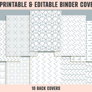 Geometric Patterns Binder Cover, 10 Printable & Editable Binder Covers ...