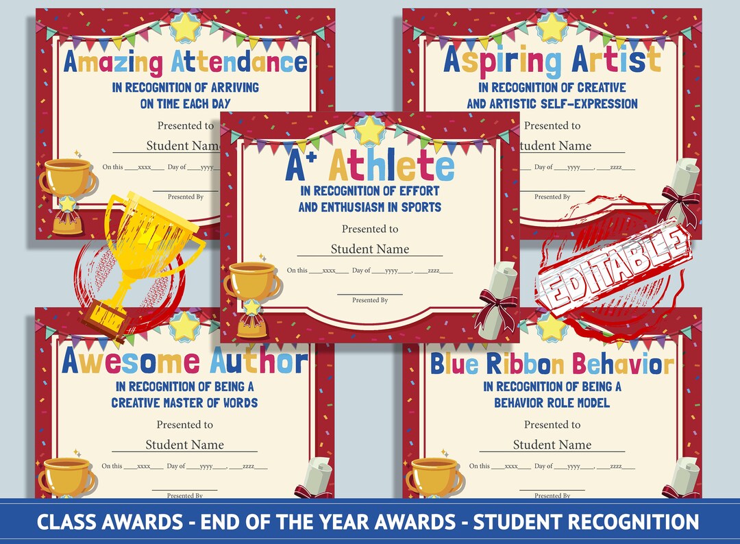 Editable Class Superlatives Awards, End of the Year Classroom Awards ...