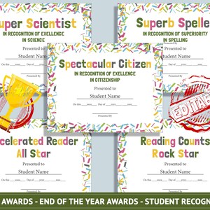 Editable Fun Awards for Students at the End of the Year, Classroom ...
