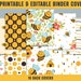 Honey Bee Binder Cover, 10 Printable & Editable Binder Covers + Spines ...
