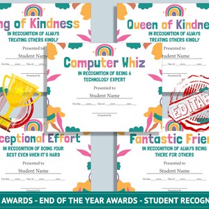 Editable End of Year Classroom Awards - End of the Year Awards ...
