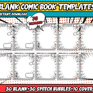 70 Comic Strip Templates, Create Your Own Comic Book, Includes: 30 ...