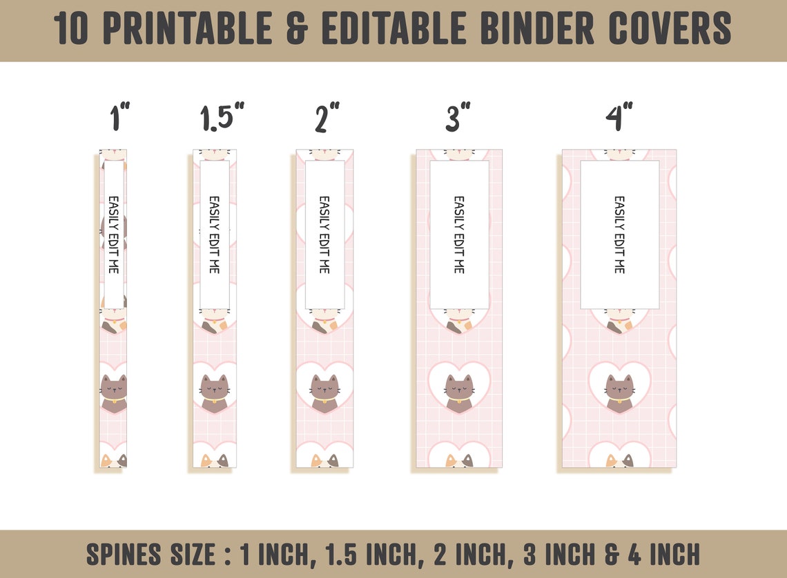 Binder Cover Animal 10 Printable & Editable Binder Covers and - Etsy