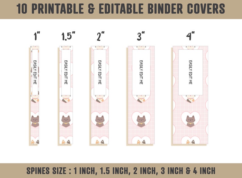 Binder Cover Animal, 10 Printable & Editable Binder Covers and Spines ...