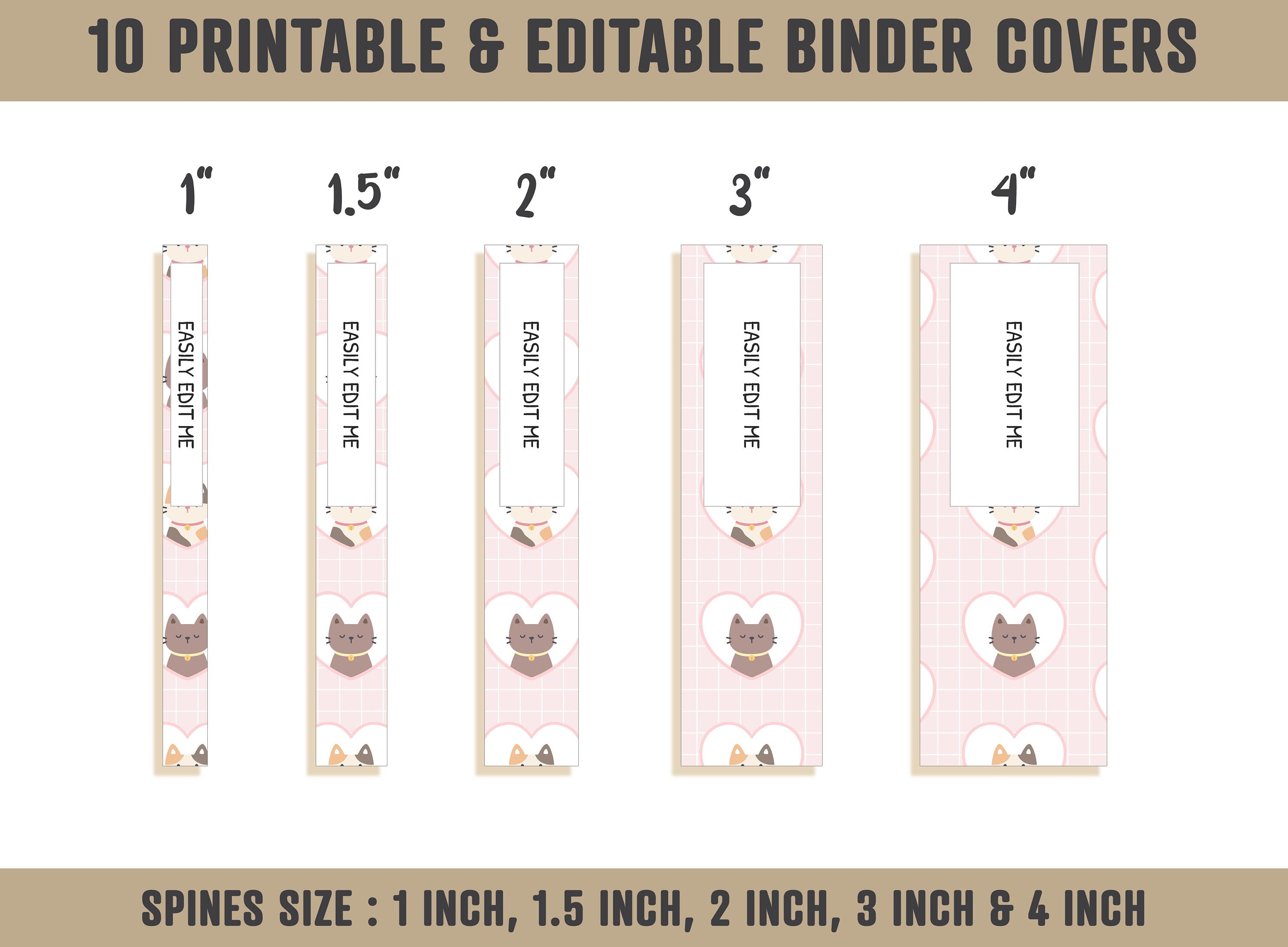 Binder Cover Animal, 10 Printable & Editable Binder Covers and Spines ...