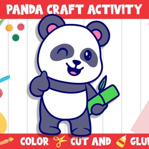 Cute Panda Craft Activity - Color, Cut, and Glue for Prek to 2nd Grade ...