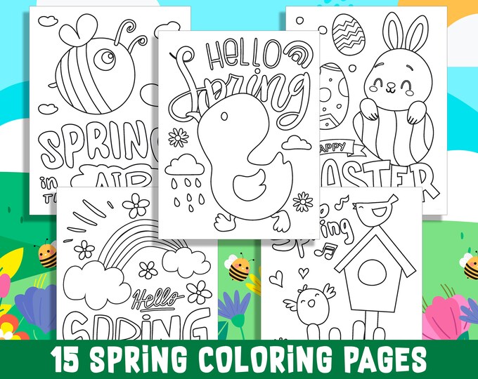 10 Simple Spring Coloring Pages for Kids Spring Coloring Pages, Spring ...