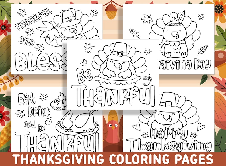 15 Festive Thanksgiving Coloring Pages for Preschool, Kindergarten ...