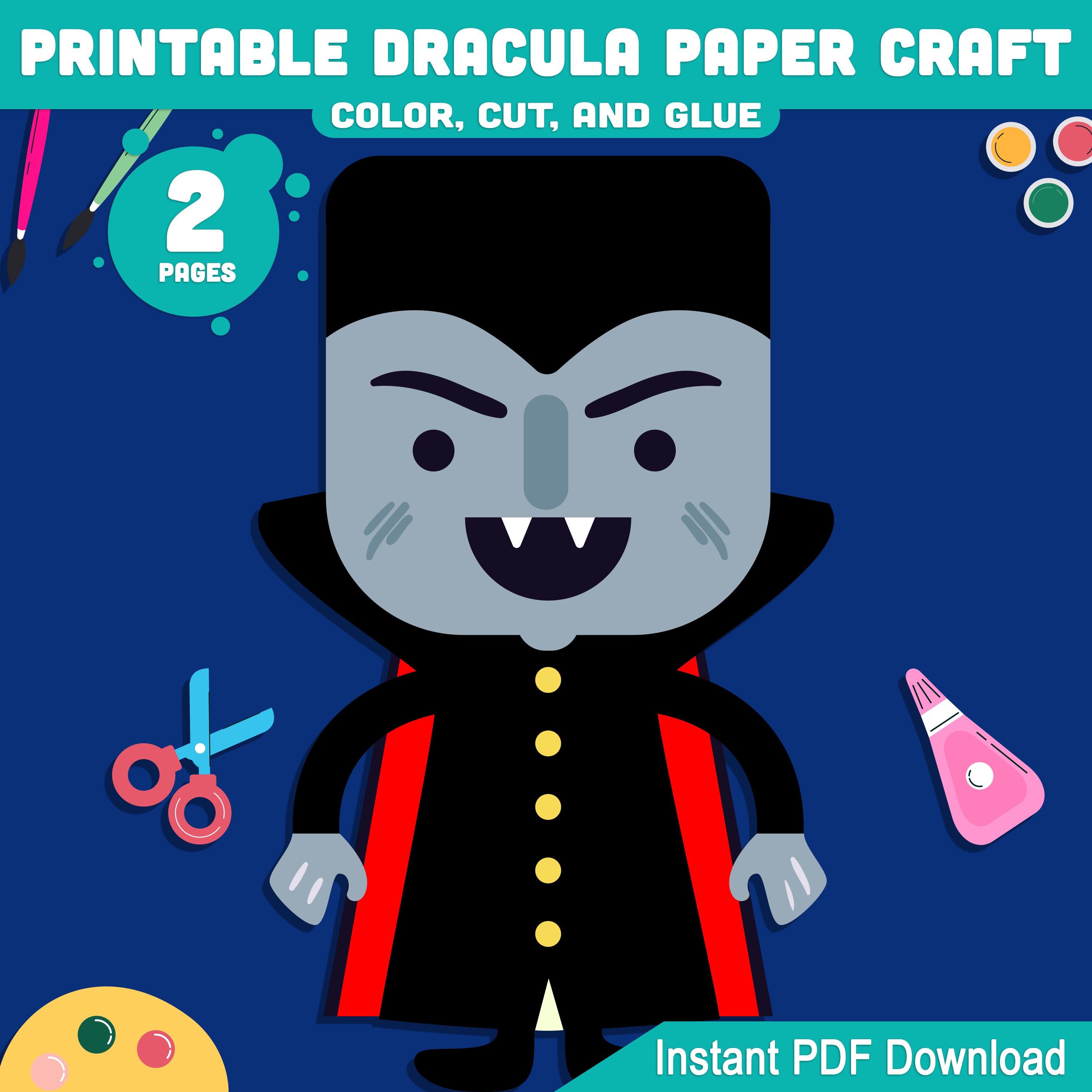 Printable Dracula Paper Craft for Preschool, Pre-k, Kindergarten ...