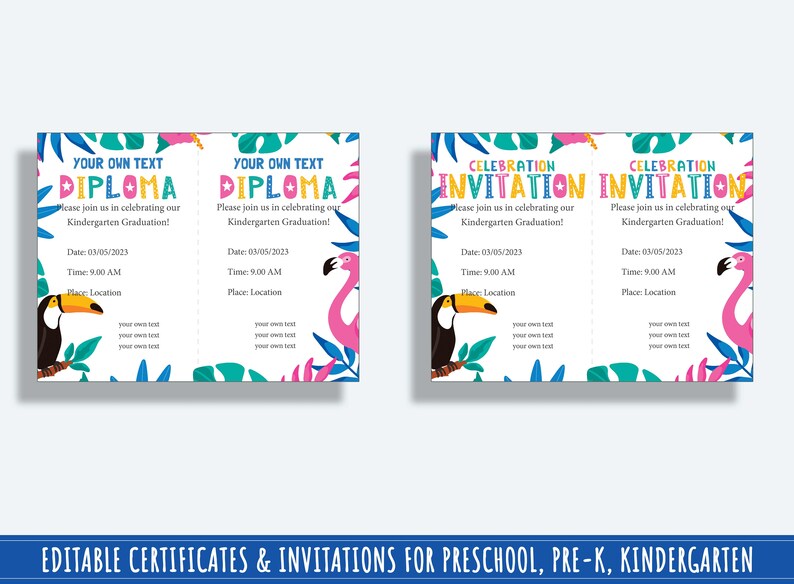Preschool Graduation Diploma, Editable End of Year Diplomas ...