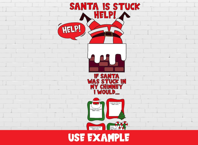 Help Santa is Stuck in the Chimney Fun Christmas Craft - Etsy