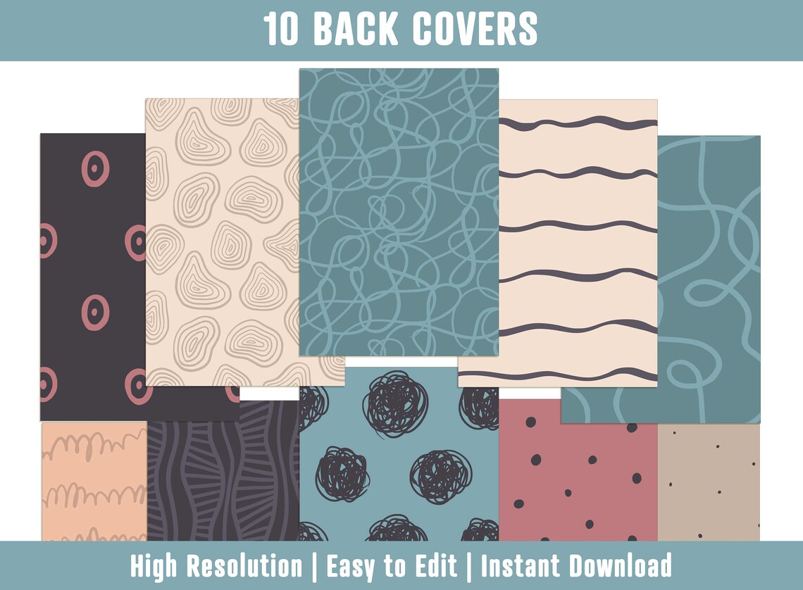 Powerpoint Binder Cover Templates, 10 Printable/editable Abstract ...