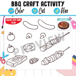 Barbeque Craft Ideas, BBQ Craft Activity - Color, Cut, and Glue for ...