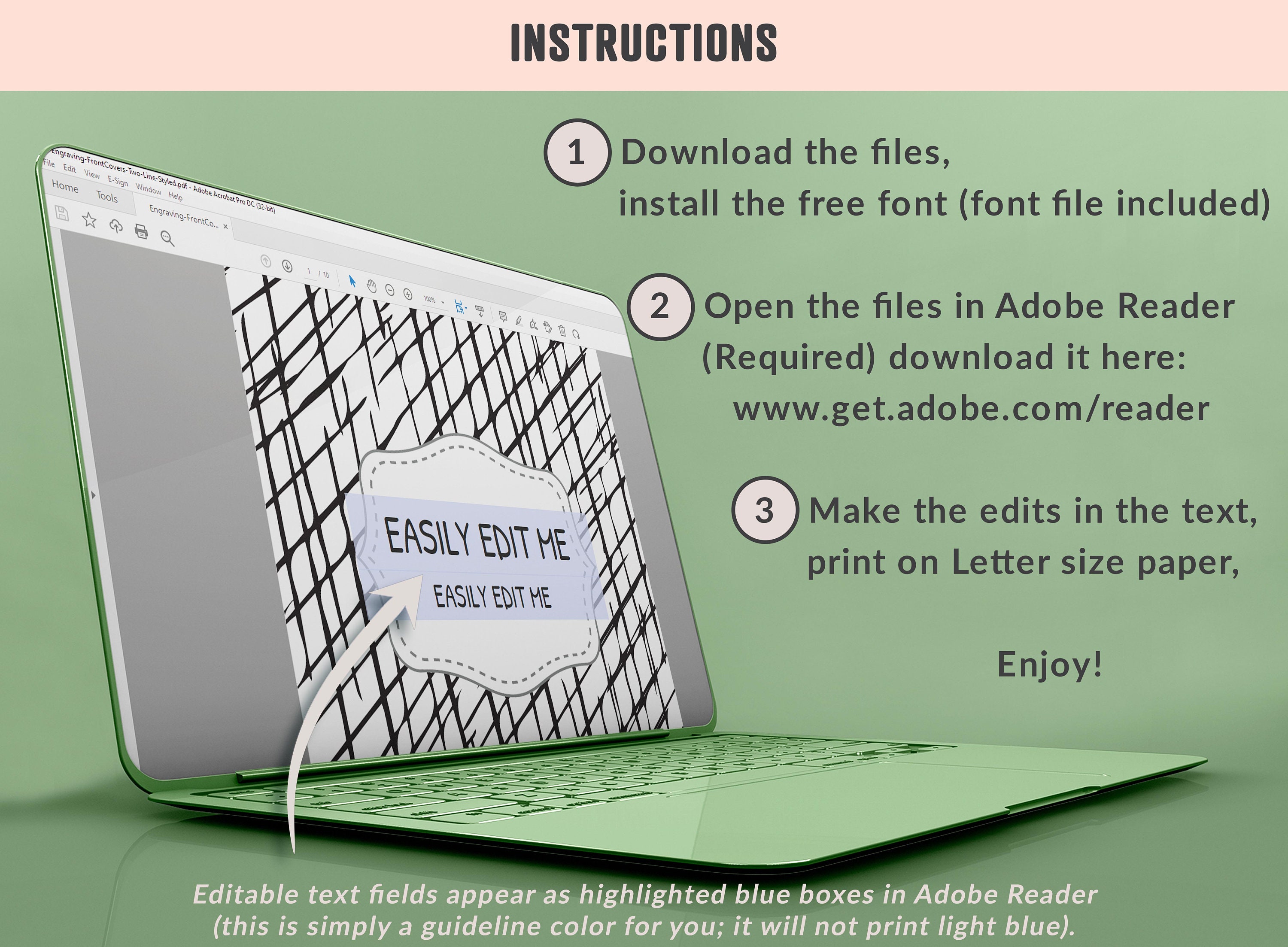 Engraving Hand Drawn Pattern Binder Cover 10 - Etsy