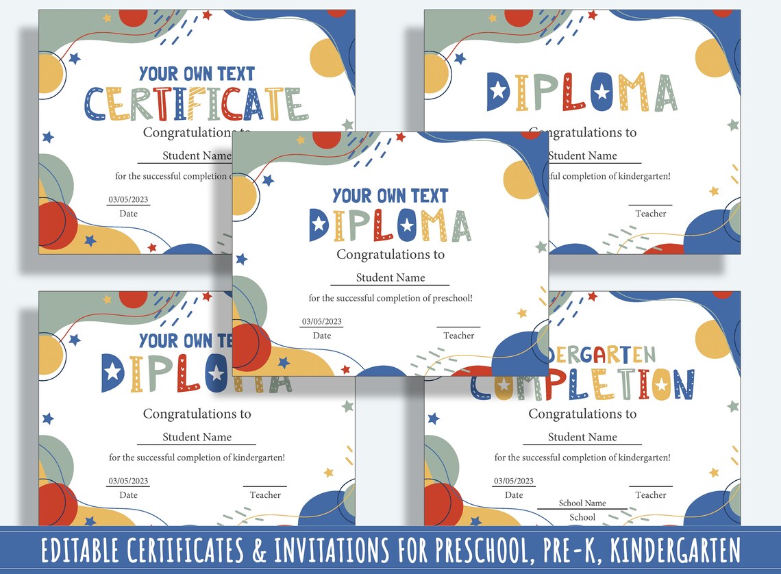 37 Pages of Editable Diploma Certificate and Invitation - Etsy