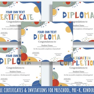 37 Pages of Editable Diploma, Certificate, and Invitation Templates for ...