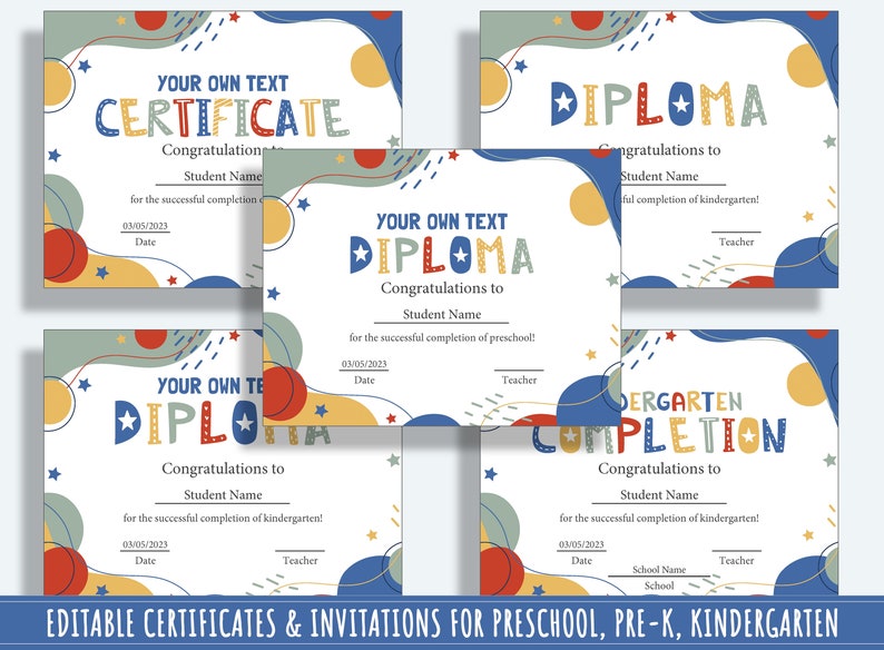 37 Pages of Editable Diploma Certificate and Invitation - Etsy
