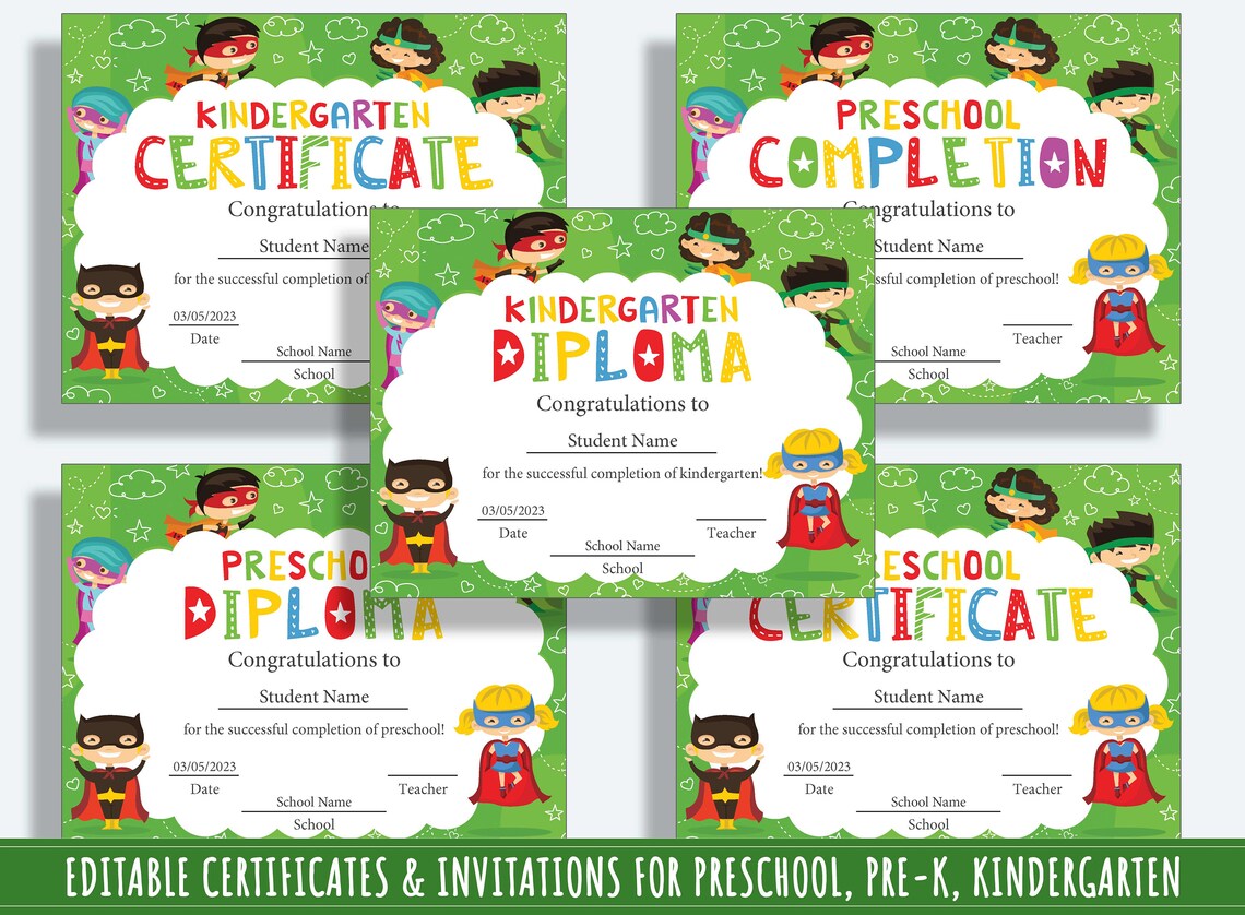 37 Pages of Superhero-themed Diplomas Certificates and - Etsy