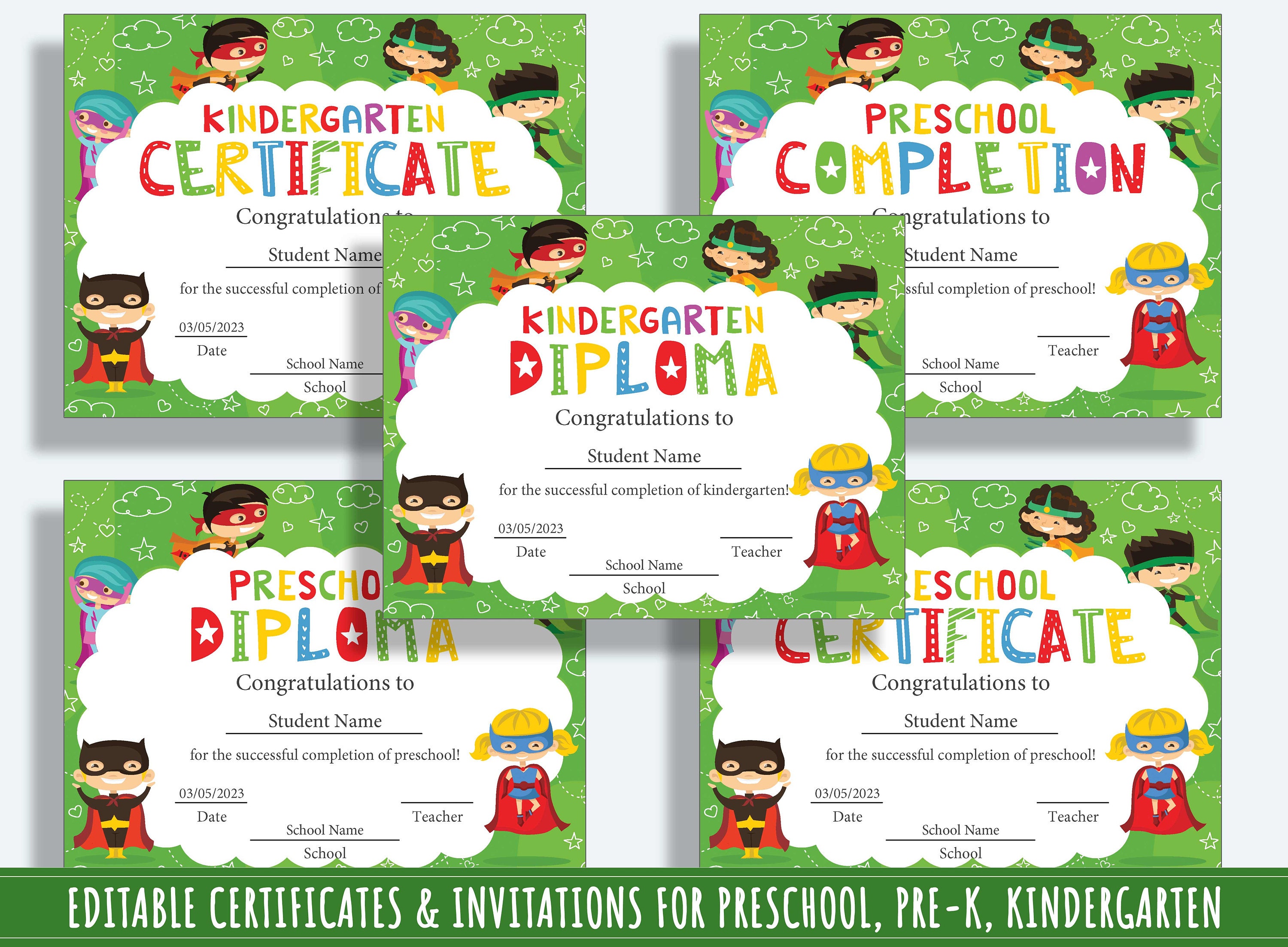 37 Pages of Superhero-themed Diplomas, Certificates, and Invitations ...