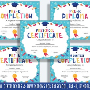 Certificate of Completion, Editable End of Year Diplomas, Certificates ...