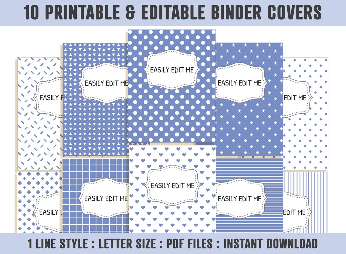 Planner Cover Page 10 Editable Binder Covers and Spines - Etsy