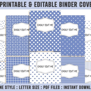 Planner Cover Page, 10 Editable Binder Covers and Spines, Binder Cover ...