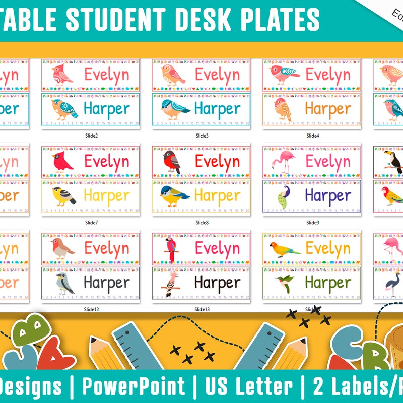 Name Plate for Desk Birds - Etsy UK