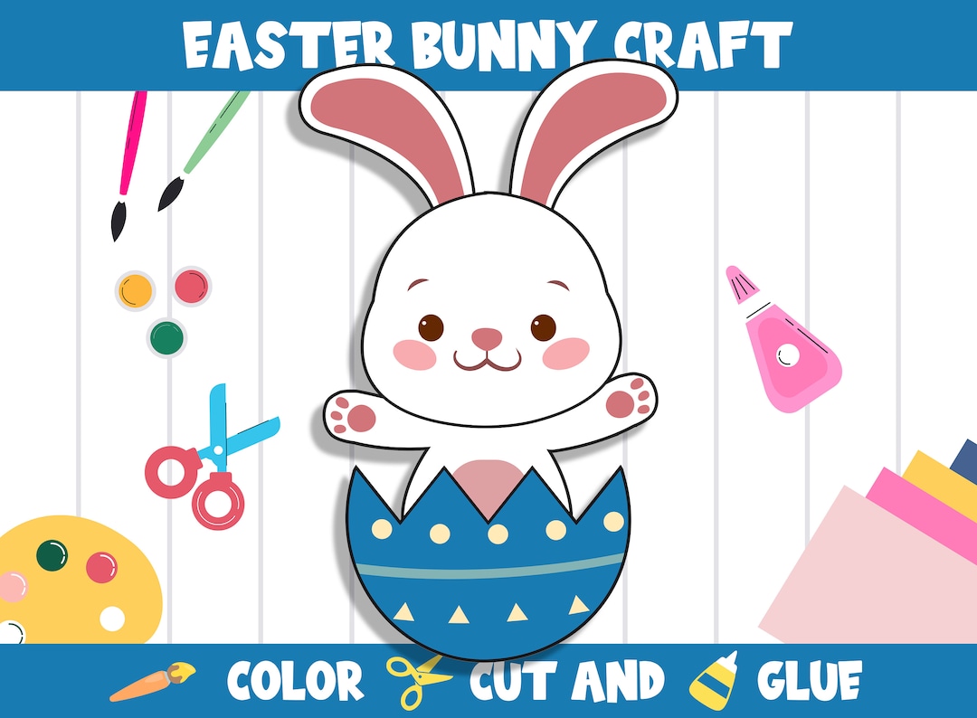 Easter Bunny Craft Activity - Color, Cut, and Glue for Prek to 2nd ...