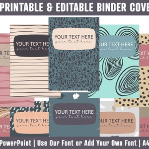 Powerpoint Binder Covers, 10 Printable/editable Abstract Binder Covers ...