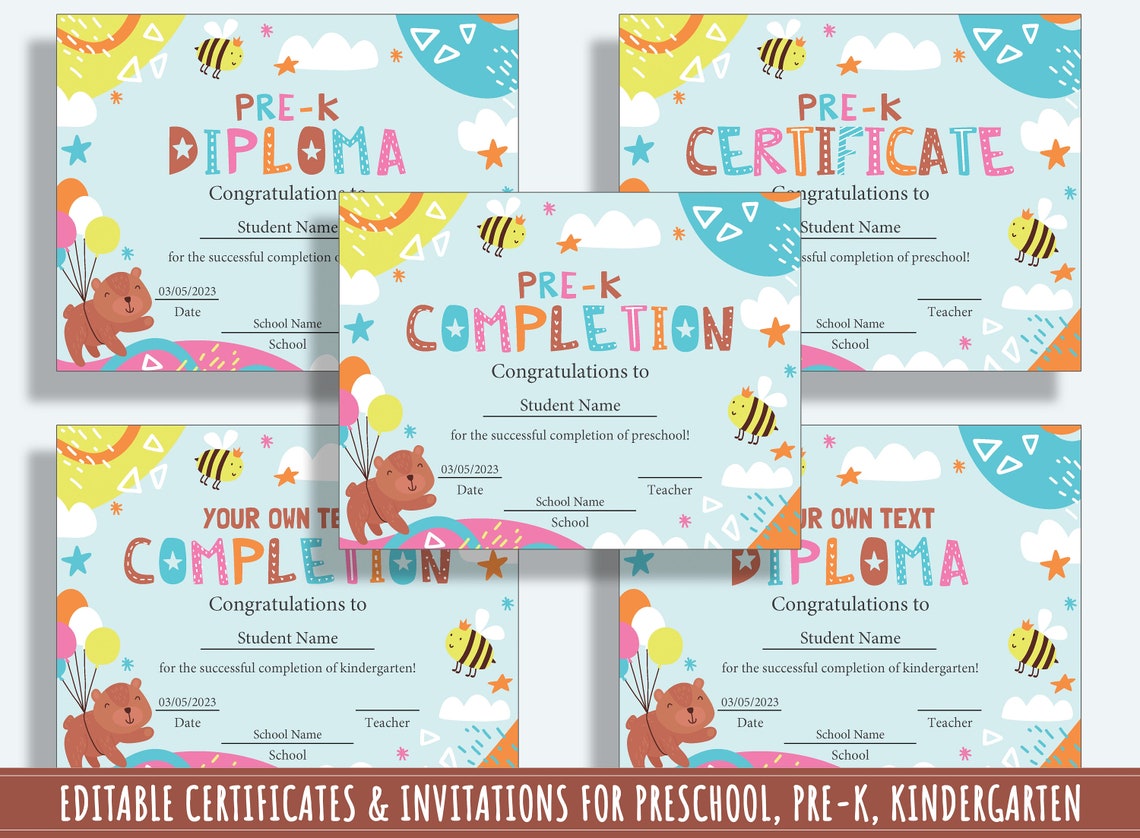 37 Pages of Editable Diploma Certificate and Invitation - Etsy