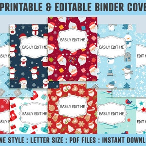 Christmas Gifts Santa Snowmen Candy Binder Cover, 10 Printable/editable ...