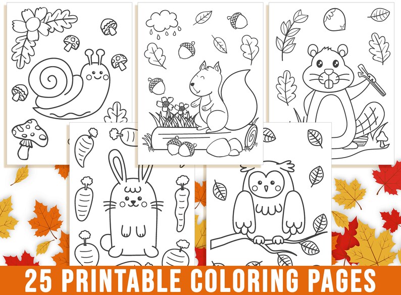 Autumn Coloring Book for Kids: High-resolution PDF With Fall Leaves ...