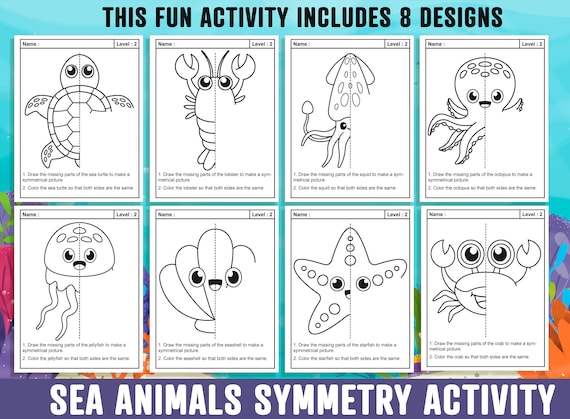 Animal Symmetry Worksheets {Animal Symmetry} {Symmetry Drawing} {Lines