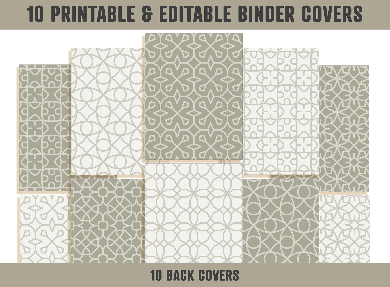 Binder Cover Printable Editable, 10 Binder Covers & Spines, Binder ...