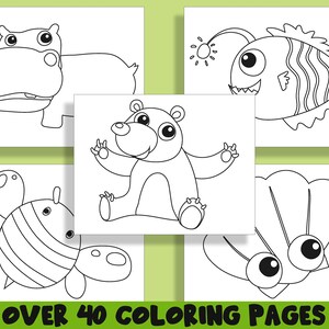 40 Printable Coloring Pages: Fun Activity Book for Kids, Toddlers ...