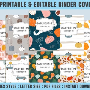Pumpkins Binder Cover, 10 Printable/editable Binder Covers+spines ...