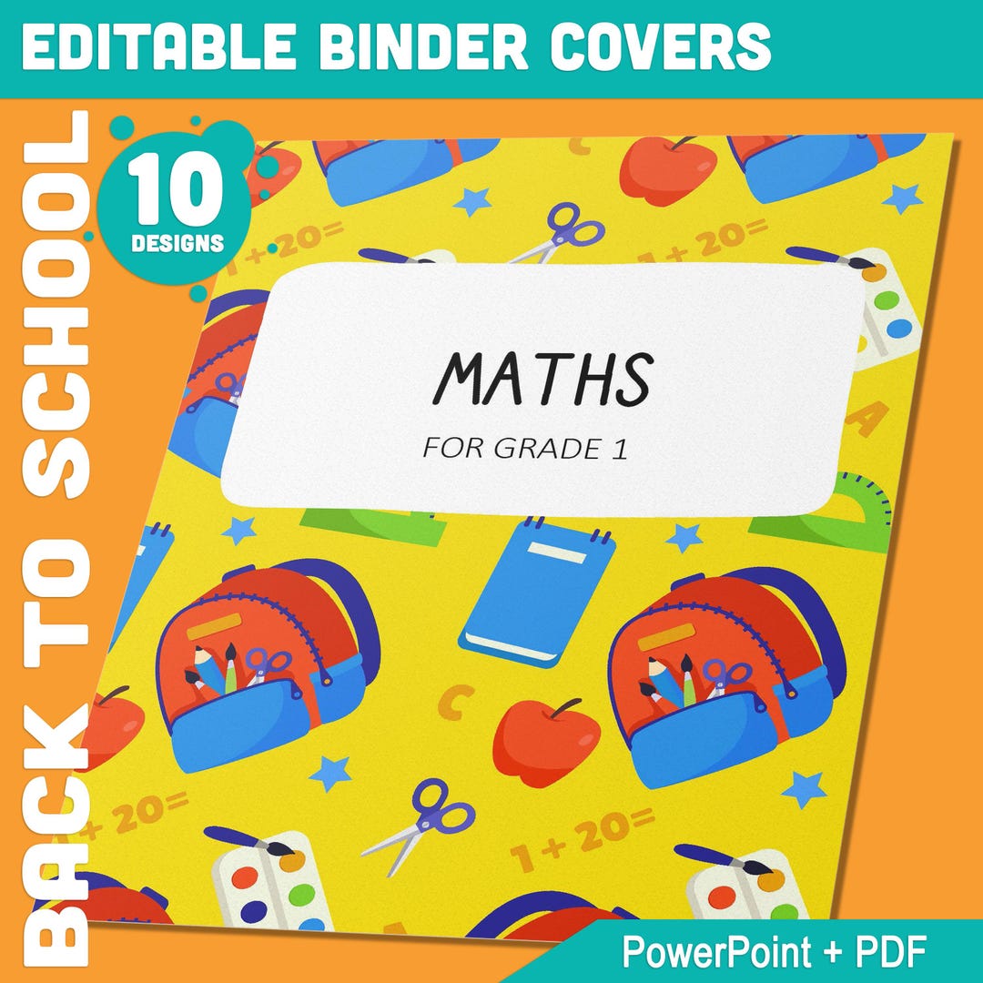 10 Editable Back to School Binder Covers, Includes 1, 1.5, 2" Spines ...