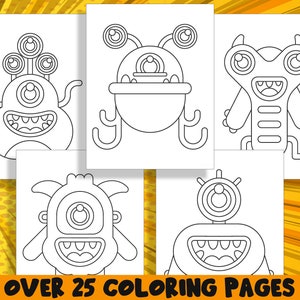 Simple Monster Coloring Pages: 25 Fun and Spooky Sheets for Preschool ...