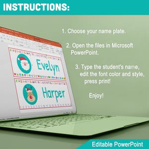 Editable Christmas Desk Name Tags for Students: 30 Festive Designs With ...