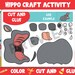 Cute Hippo Craft Activity Color, Cut, and Glue for Prek to 2nd Grade ...