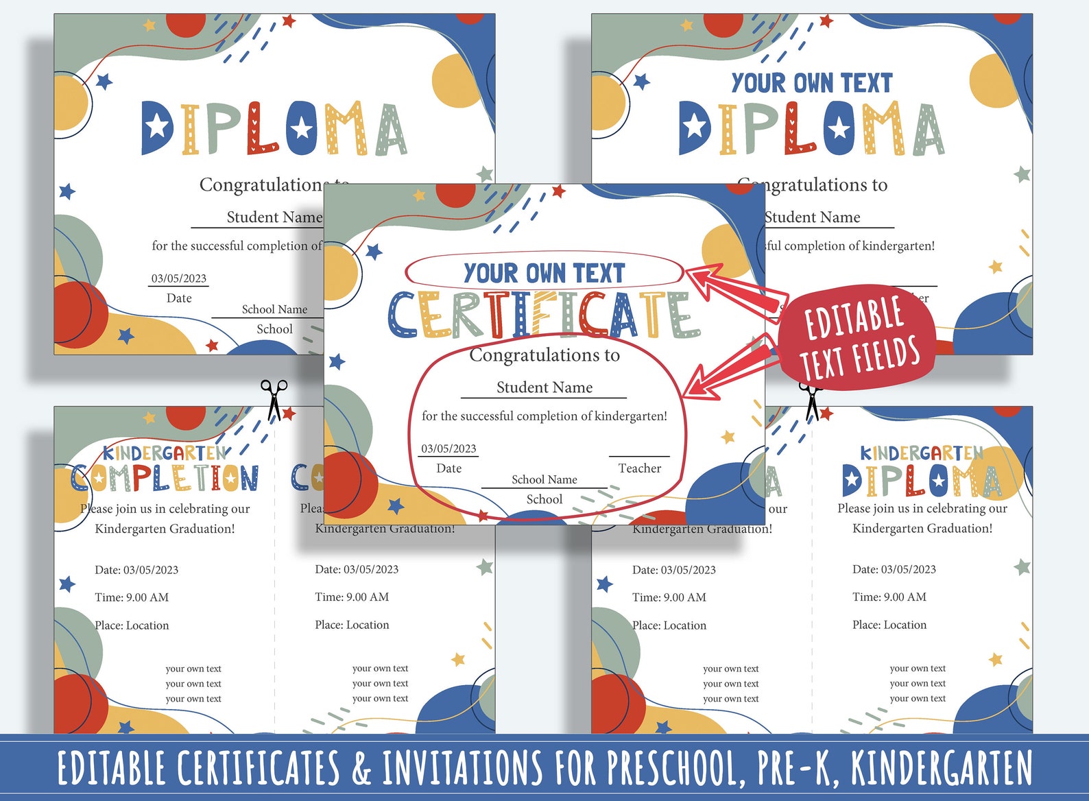 37 Pages of Editable Diploma Certificate and Invitation - Etsy