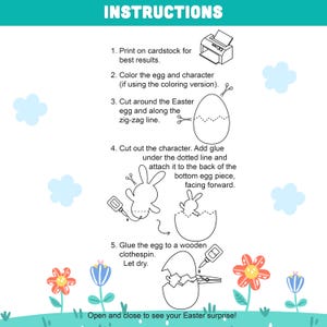 DIY Easter Egg Surprise Craft Printable, Clothespin Templates, Spring ...