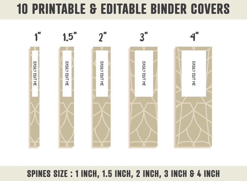Binder Cover Printable Editable 10 Binder Coversspines - Etsy