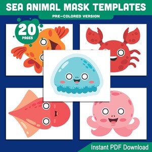 Printable Sea Animal Mask Templates: 20 Fun DIY Crafts for Kids, Pre ...